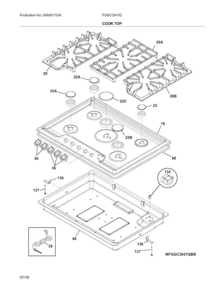 Frigidaire Burner Grate 5304499393 Genuine OEM Part - ApplianceParts4All