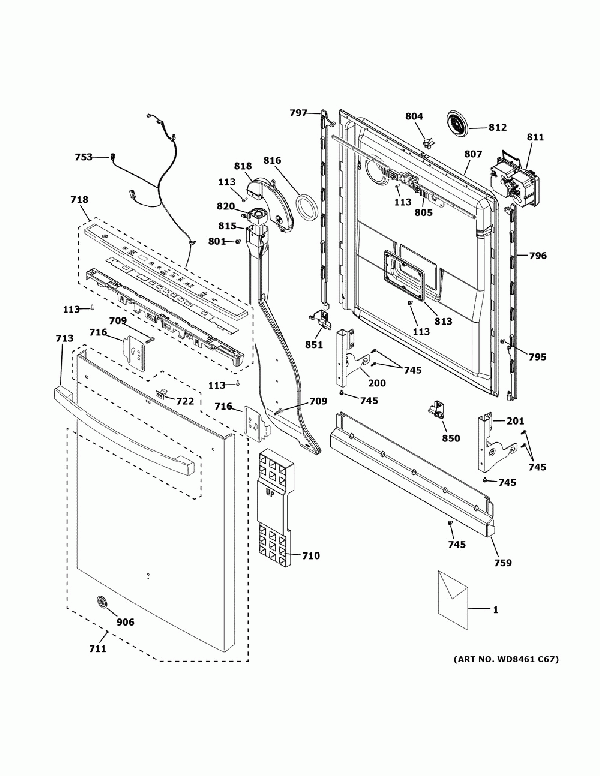 General Electric WD21X25371 Dishwasher Control Panel Guide ...