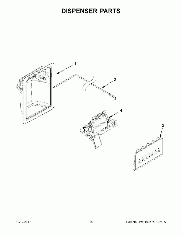 Whirlpool W11423781 Refrigerator Dispenser Funnel Guide ...