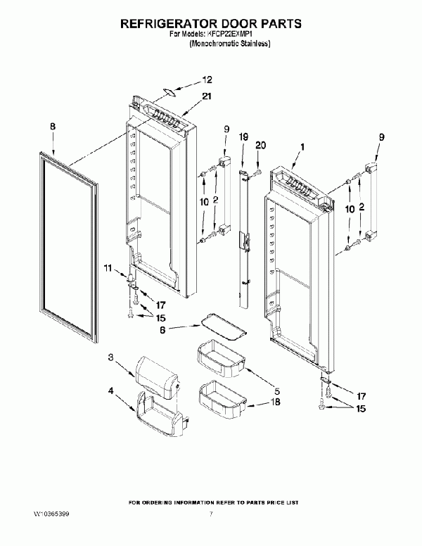 Whirlpool W10830046 Refrigerator Fresh Food Door Gasket ...