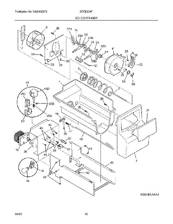 Frigidaire 241685101 Refrigerator Ice Dispenser Drum ...