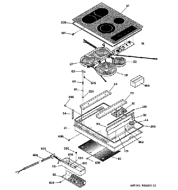 General Electric WB30T10062 Radiant Surface Element Assembly for Range ...