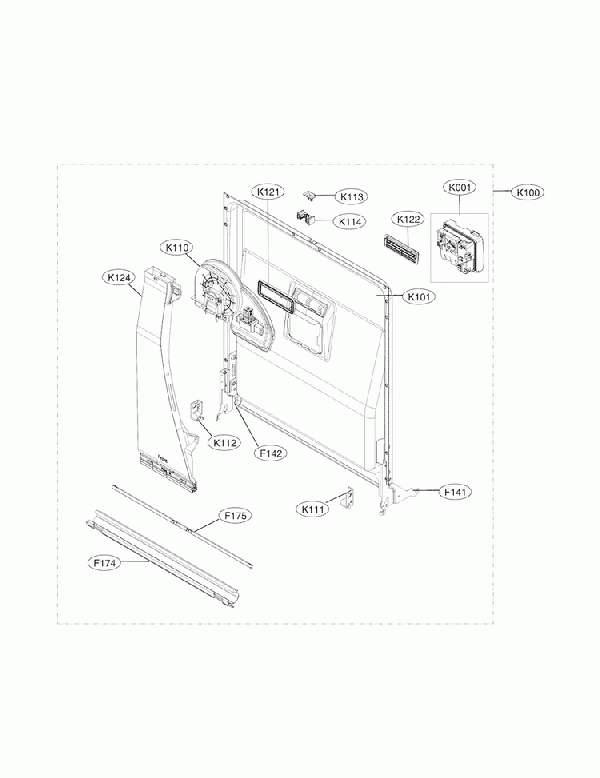 LG AGM75469801 Dishwasher Detergent Dispenser - ApplianceParts4All.com