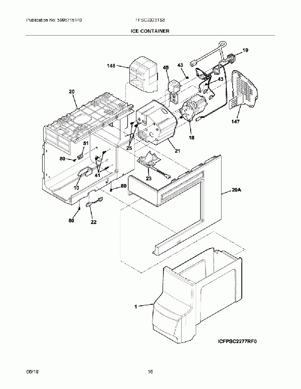 Compatible With Frigidaire 5304522720 Ice Bucket Model FRIGIDAIRE ...