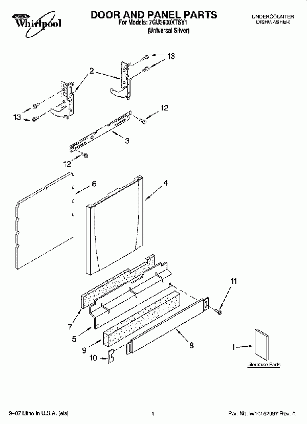 Whirlpool W10831329 Dishwasher Sound Shield - ApplianceParts4All.com