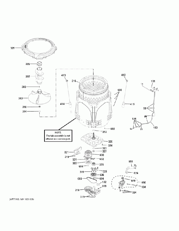 General Electric WH43X31240 Washing Machine Upper Agitator ...